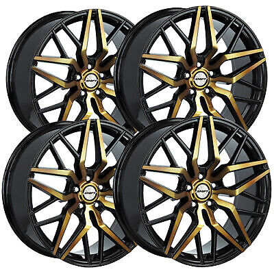 (Set of 4) Shift H33 Spring 18x8 5x100 +35mm Black/Bronze Wheels Rims ...