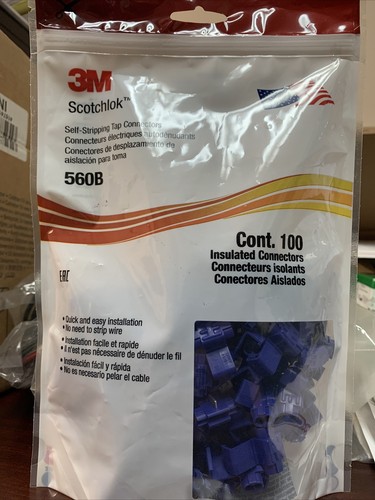 3M Scotchlok 560B Box Displacement Insulated Self-Stri Connector,18-14 ...