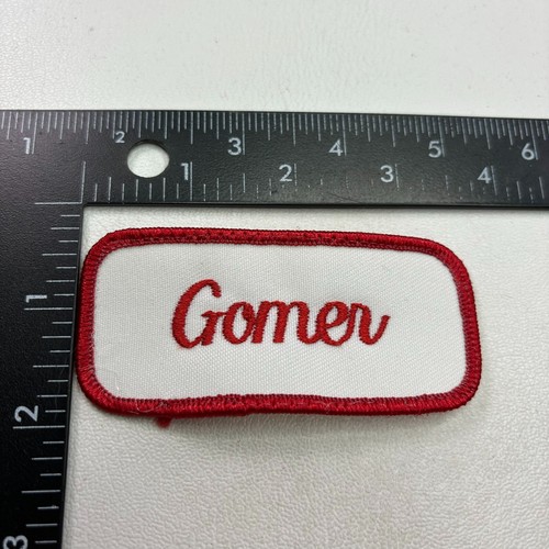 USED Retro CURSIVE LETTER RED GOMER Name Patch (Uniform Mechanic Worker ...