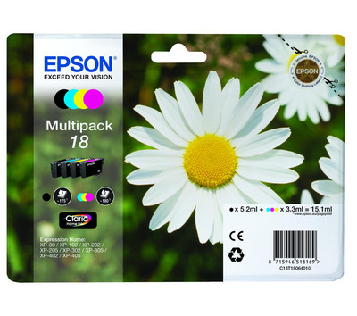 Epson XP-405 Genuine Multipack printer ink Cartridges- T1806 ...