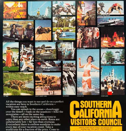 1974 Southern California Tourism Advertisement Travel Vacation Vintage ...