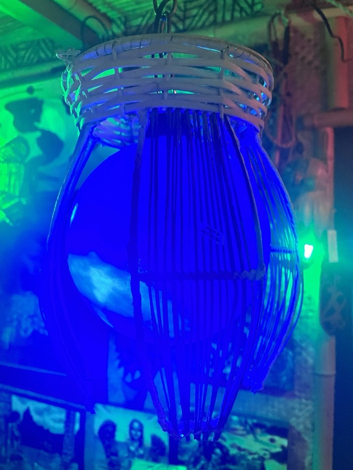 NEW Rattan Float Lamp W/blue Led Bulb Smokin Tikis Oceanic | eBay