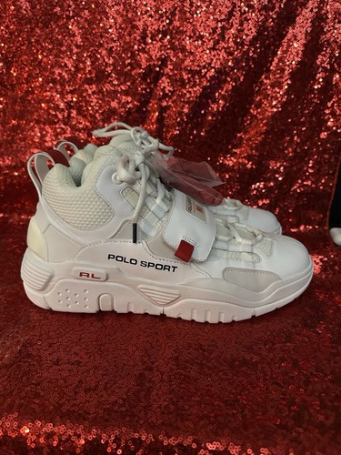 POLO RALPH LAUREN PS100 High-Top Sneakers /Shoes- NEW Mens 14 White W ...