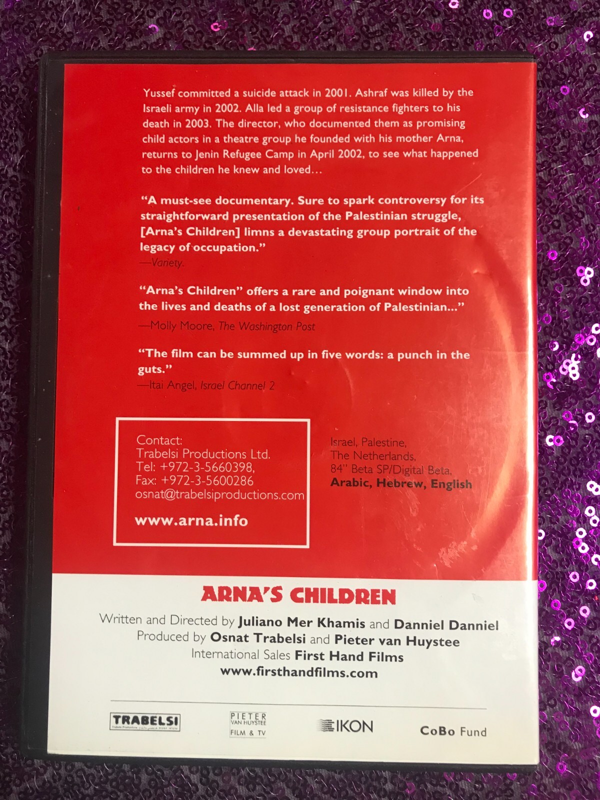 ARNA'S CHILDREN (2004; Juliano Mer Khamis) [Region 2 DVD] - FREE ...