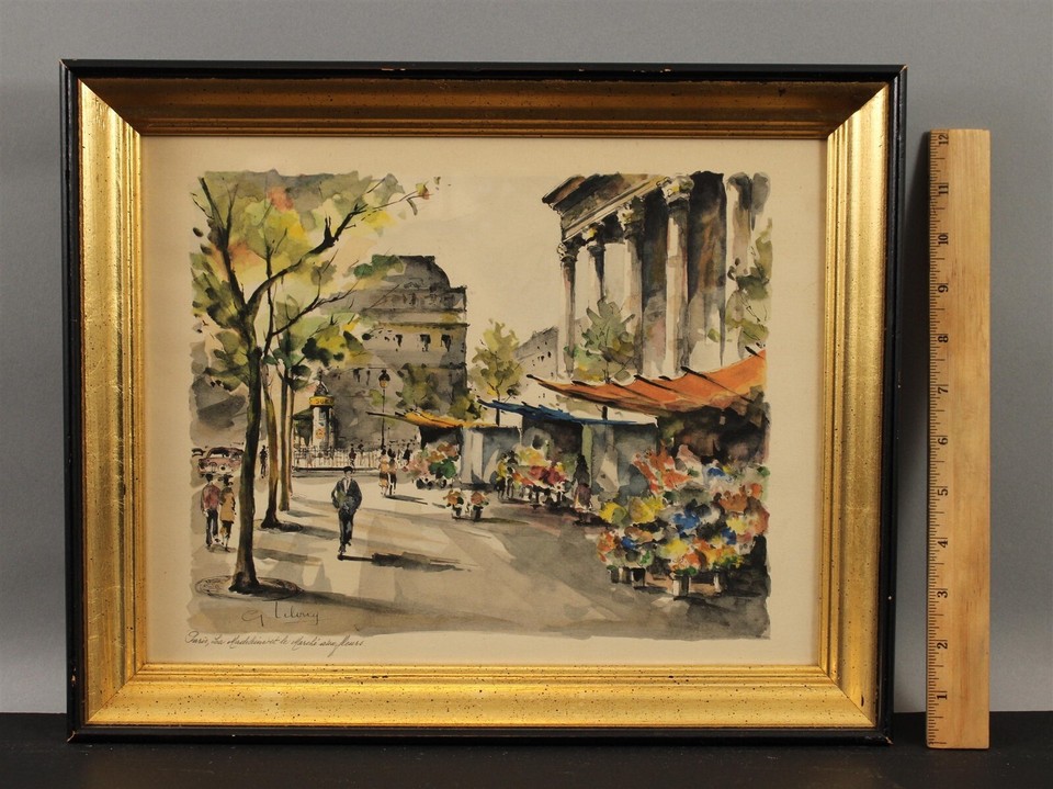 Pair G LELONG Paris French Impressionist Moulin Rouge Floral Vendors ...