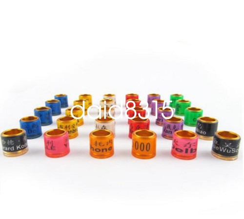 50pcs 7mm 8mm personal gold aluminium logo year name flag pigeon ring ...