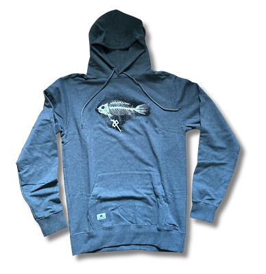 RDS Red Dragon Apparel Fish Bones Logo Hooded Sweatshirt Charcoal ...