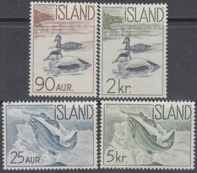 ICELAND Sc # 319-22 INCPL VLH SET of 4 - DUCKS and FISH | eBay