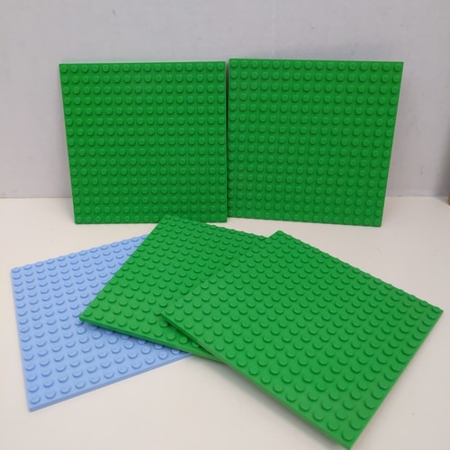 LEGO 16x16 Baseplates Lot of 5 Green Blue Building Plates Classic Board ...