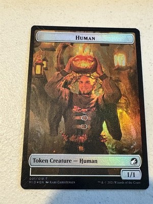 mtg foil token Human // Devil 001/006, Innistrad Midnight Hunt ...