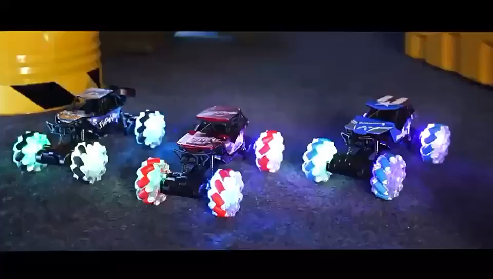 Orange MONSTER TRUCK 360 Degrees Turns LED Light Up Tires Stunt Truck ...