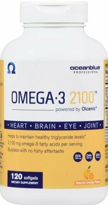 Ocean Blue Omega-3 Softgels with High Potency Supplement 2,100mg 120 ct ...