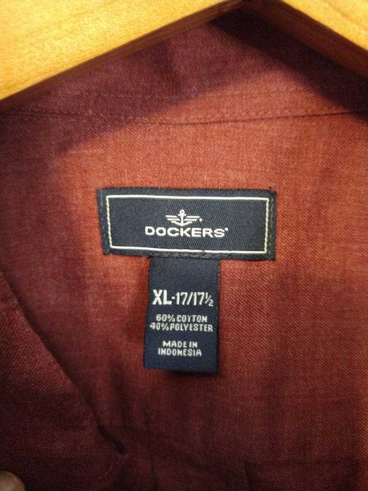 NEW Dockers Soft Touch Button Front Professional Dress Shirt Men L 17 / ...