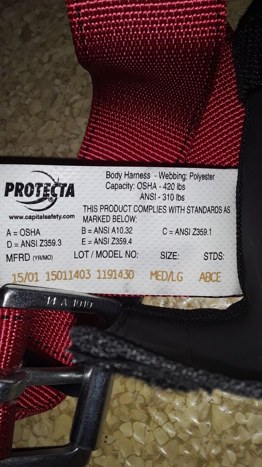 PROTECTA by PRO Body Harness Size M/L | eBay