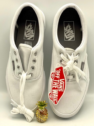 Vans 721356 Old Skool CANVAS Low Top Skate Sneakers Shoes WHITE Mens ...
