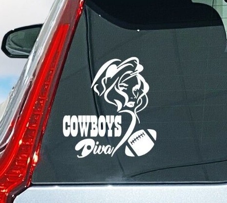 Dallas Cowboys Diva Vinyl Decal - NFL Football Sticker for Cars ...