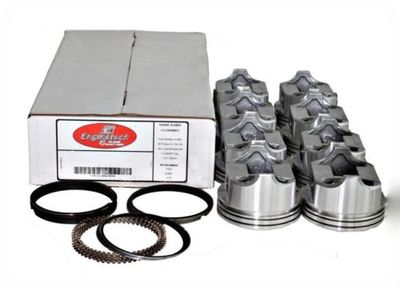 Piston & Ring Kit Chevy 454 7.4L Flat Top 2V .060 Moly Rings Enginetech ...