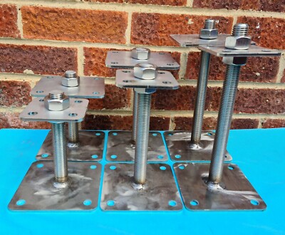 STAINLESS STEEL HEAVY DUTY ELEVATED ADJUSTABLE BOLT DOWN POST FITTING ...