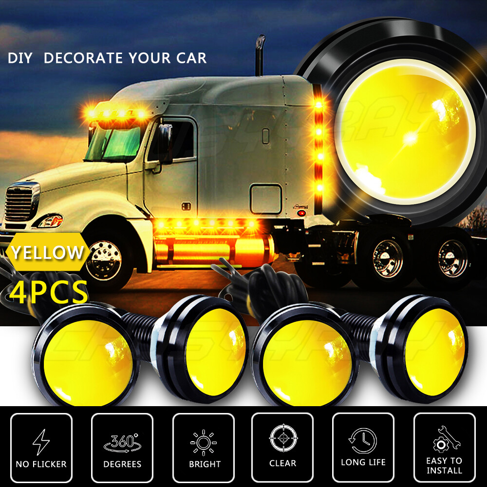 4X Amber LED Boat Lights Kit Waterproof Pod Bright LED Marine Interior ...