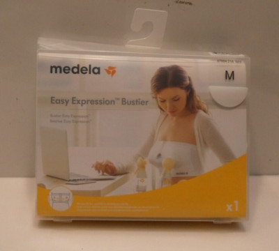 Medela Easy Expression Bustier, Hands-Free Pumping Bra, White, Medium ...