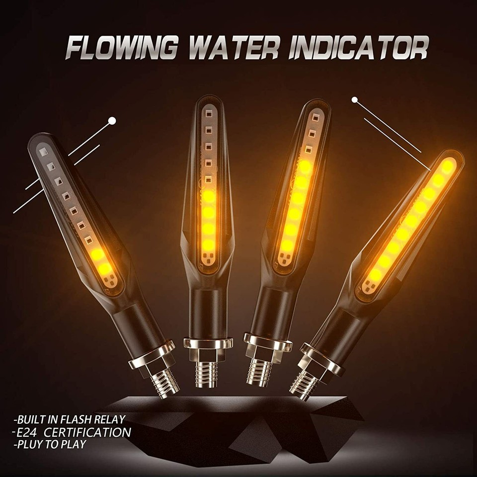 Motorcycle LED Turn Signals Blinker Light For Kawasaki Ninja 250R 500R ...