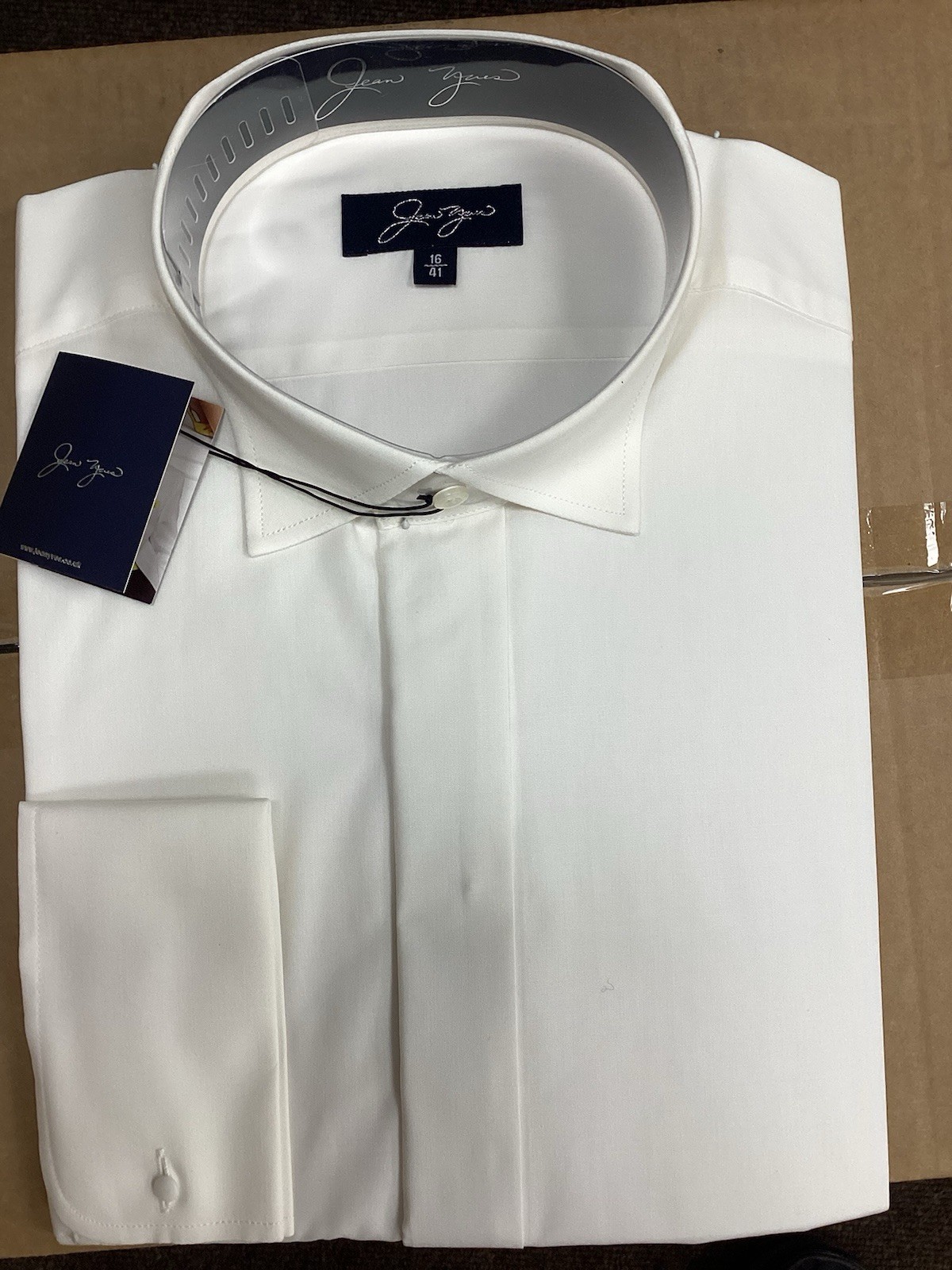 IVORY DOUBLE CUFF WING COLLAR SHIRT SIZE 19 | eBay UK