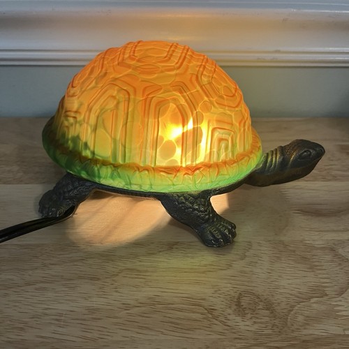 Vintage Turtle Lamp with Amber Shell & Metal Base Working | eBay