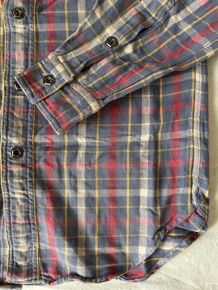 Double RL RRL Flannel Shirt Size XS Blue x Red From Japan | eBay