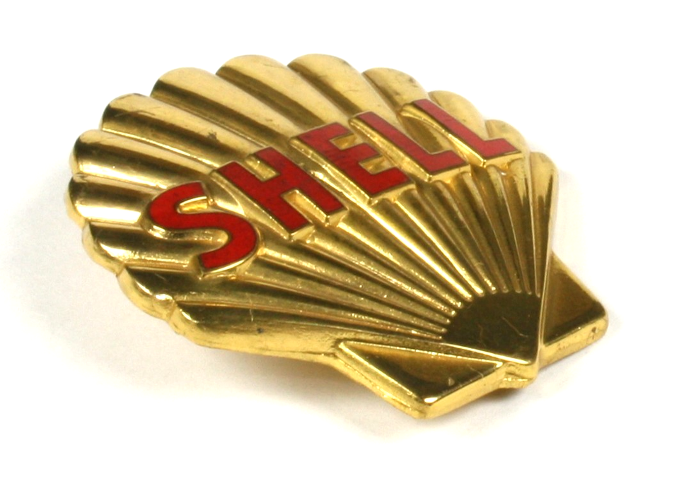 1940s VINTAGE SHELL OIL CO. EMPLOYEE HAT BADGE GAS STATION ATTENDANT ...
