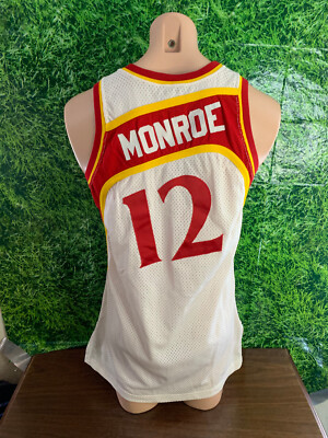 1991-1992 Atlanta Hawks Basketball #12 Rodney Monroe Game Jersey ...