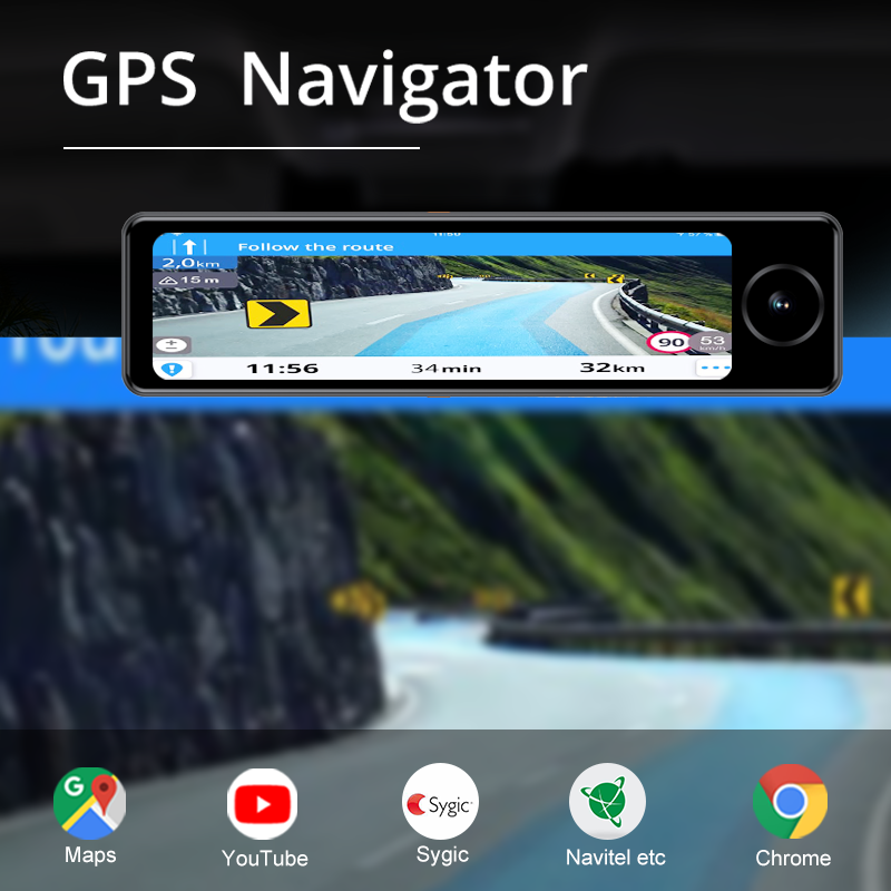 Smart Mirror Dash Cam with 3 Cameras 4G WIFI Car Camera APP Remote ...