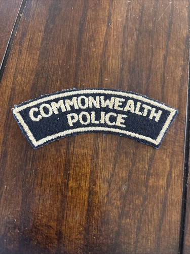 Commonwealth Police Tab Arc Patch Felt Rare Vtg Black Unknown 50s 60s ...