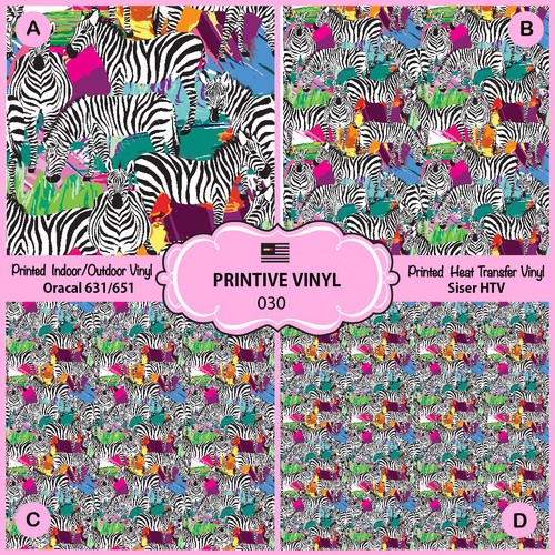 Zebra Jungle Camo Patterned HTV Printed HTV, Oracal 651, Siser, Craft ...