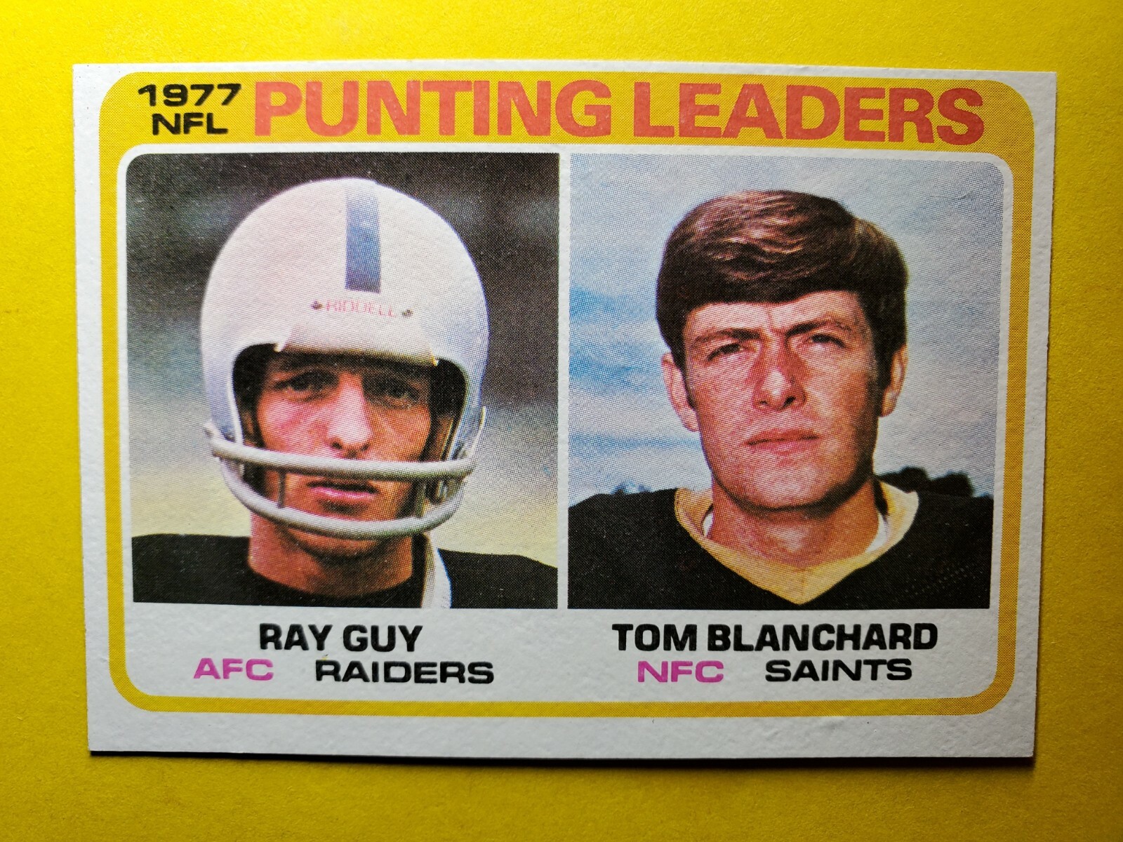 VINTAGE HOF RAY GUY - TOM BLANCHARD - 1977 NFL LEADERS #336 - 1978 ...