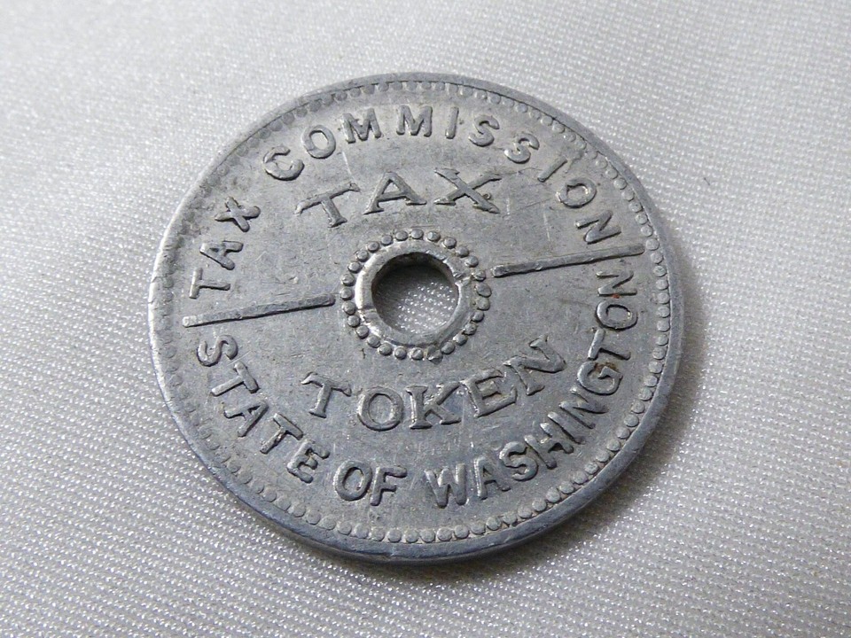 1935 State of Washington Tax Token Coin Tax on Purchases10 cents or ...