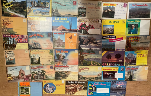 35 different vintage SOUVENIR POSTCARD FOLD-0UT VIEW FOLDERS 600 ...