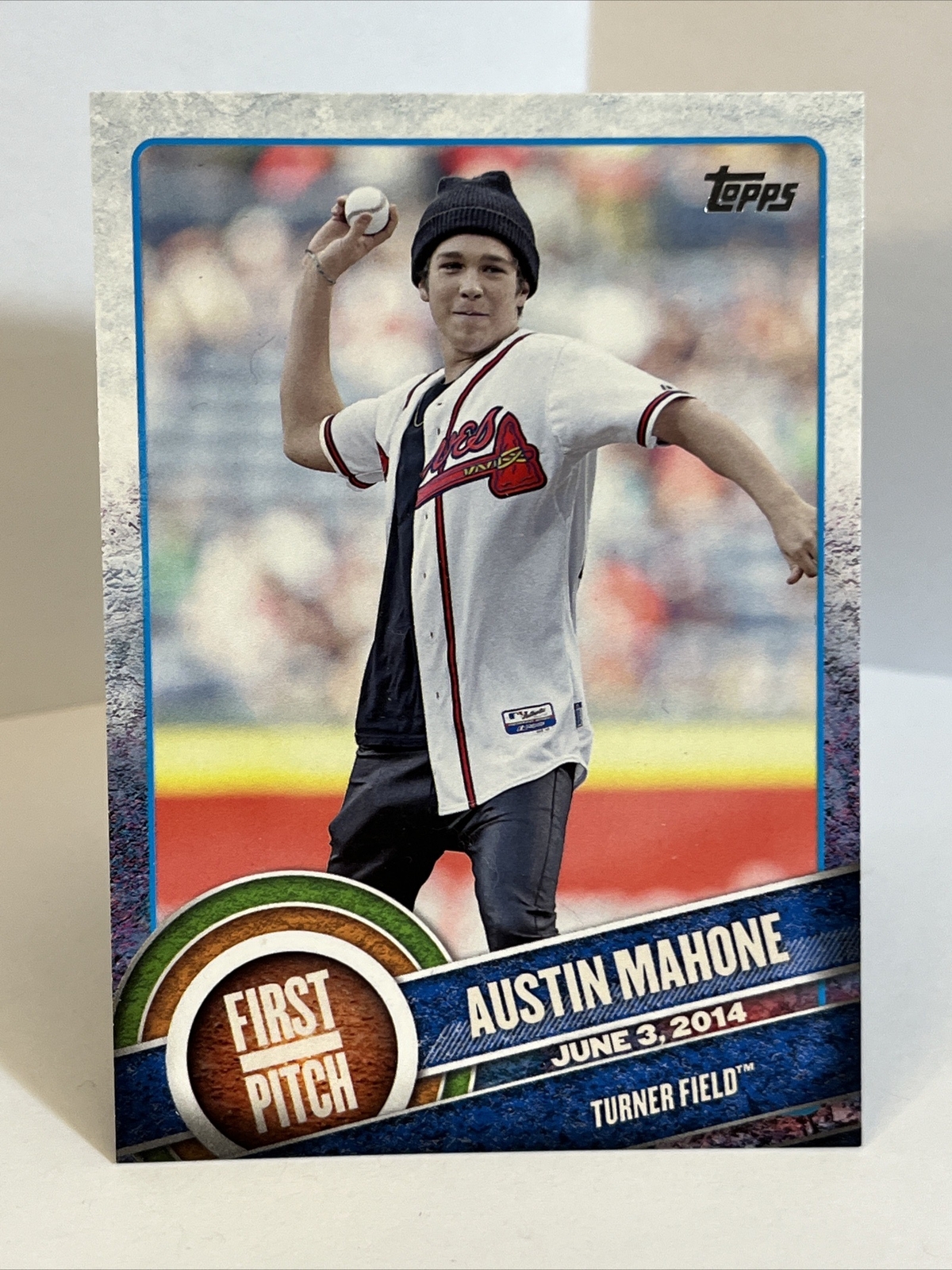 2015 Topps First Pitch Card FP-07 Austin Mahone Atlanta Braves | eBay