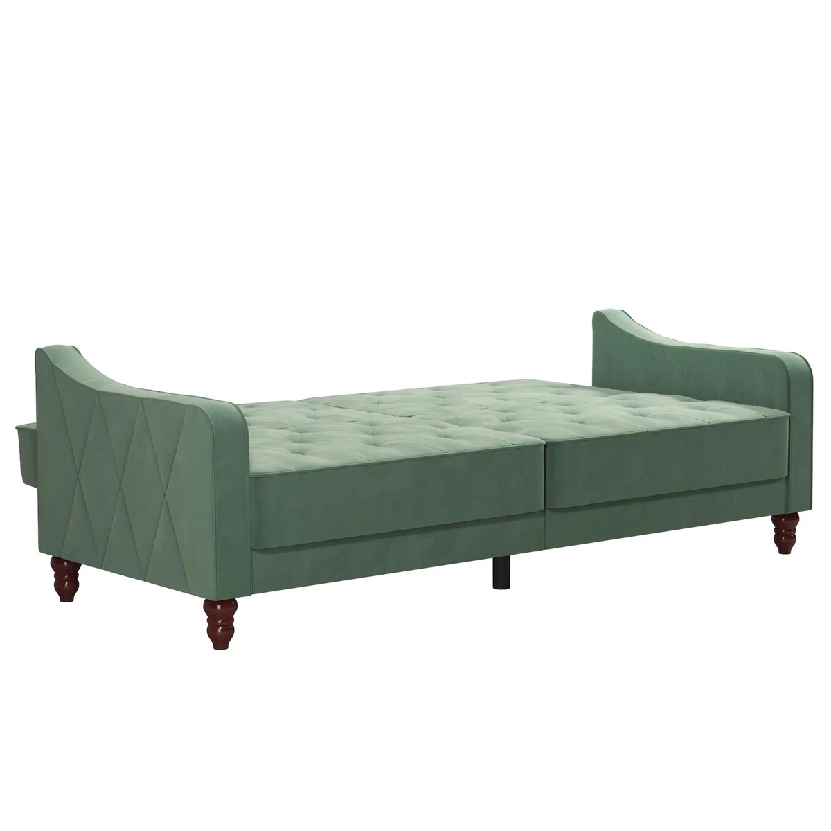 Novogratz Vintage Tufted Sofa Sleeper Ii Green | Cabinets Matttroy