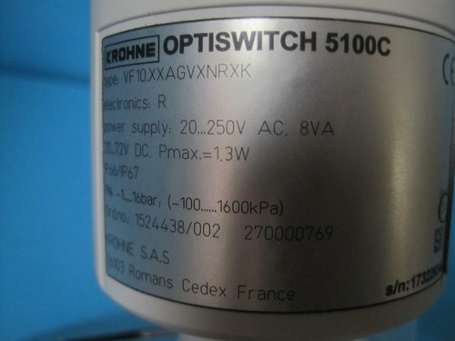 New Krohne Vibrating Level Switch Optiswitch 5100C VF10.XXAGVXNRXK | eBay
