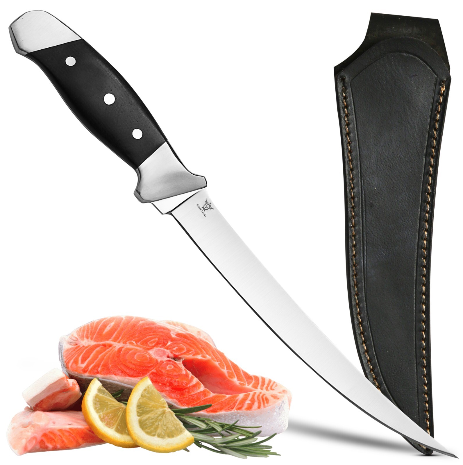 Custom Handmade Stainless Steel Fishing Fillet Knife, Sheath Kitchen ...