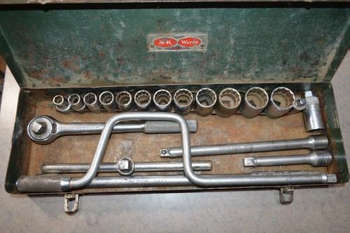 SK Wayne 20pc 1/2" Drive SAE 12pt & 6pt Socket Set 7/16" to 1-1/8" w ...