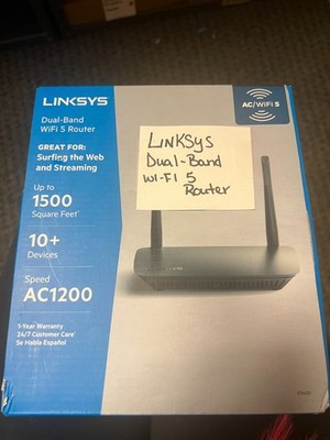 Linksys E5400 WiFi 5 Dual Band Router | 1,500 Sq. ft Coverage | 10 ...