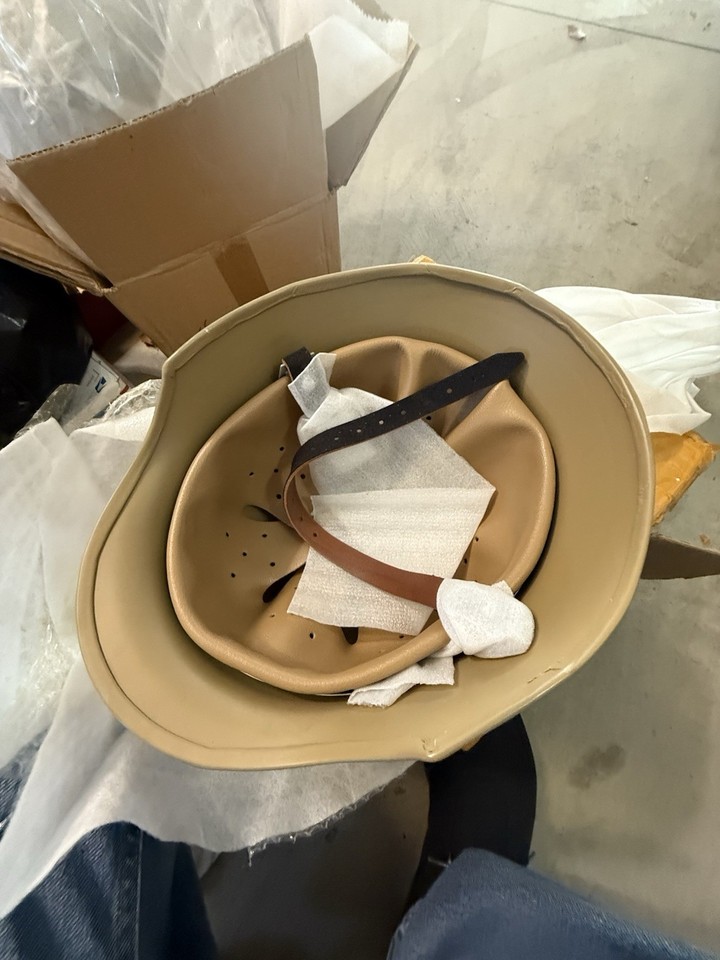 Military WW2 German M35 Steel Motorcycle Helmet Army Field Helmets Tan ...