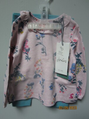 Joules Baby Girl Pink Floral Shirt & Legging Set Size 3-6M Boutique ...