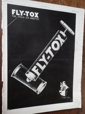 FLY TOX tue tous les insectes publicité papier ILLUSTRATION 1929 | eBay