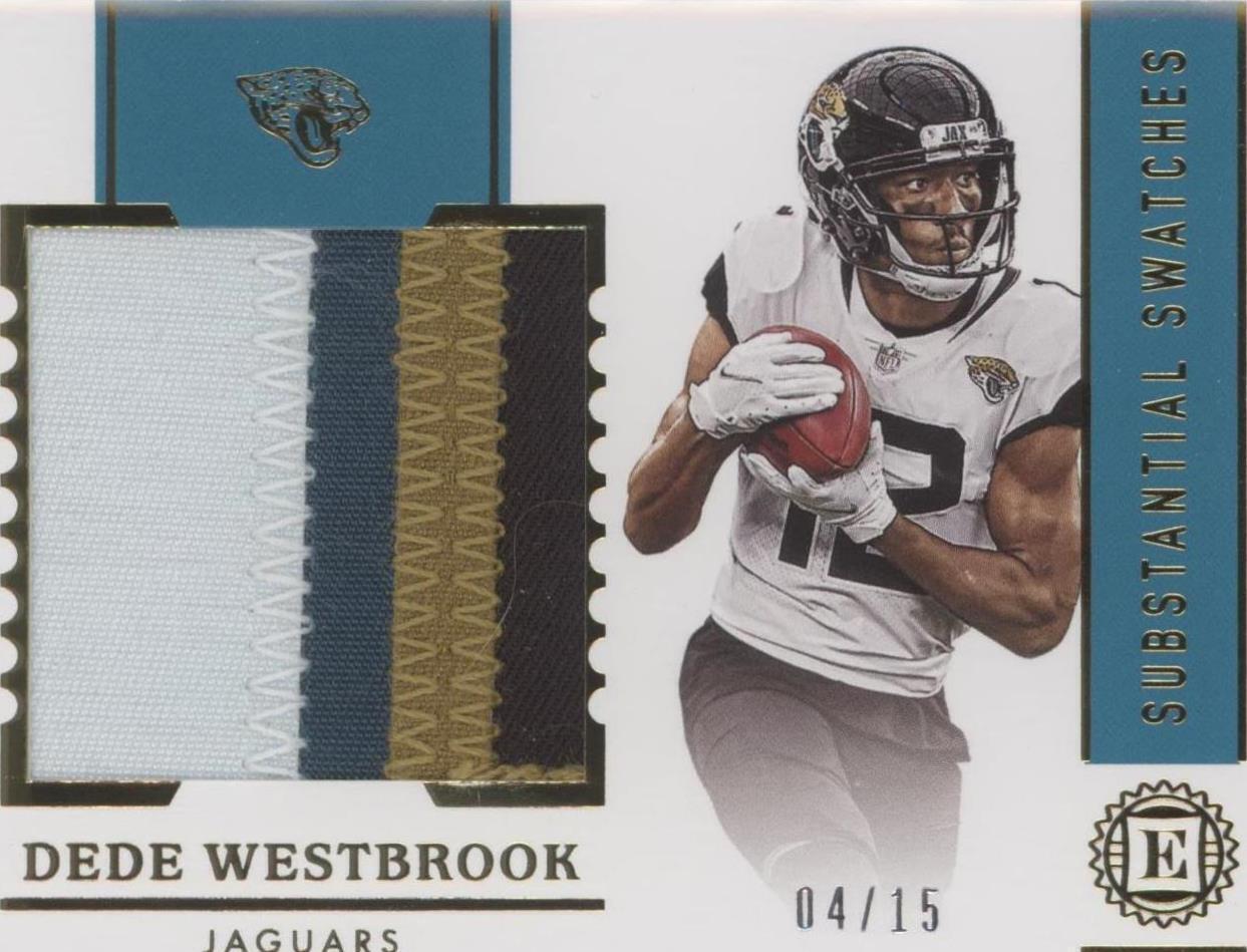 2020 Panini Encased - Substantial Swatches Dede Westbrook #SS-27 Gold ...