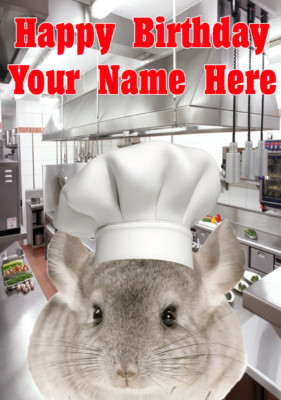 chinchilla j441 Chef Cook Fun Cute Personalised Happy Birthday card ...
