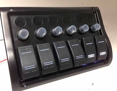 MARINE BOAT 6 GANG SPLASHPROOF SWITCH PANEL ODM CIRCUIT BREAKERS | eBay