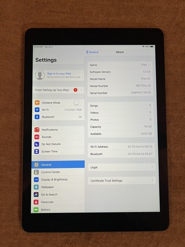 Apple iPad Air 1st Gen. 16GB, Wi-Fi .9.7in - Space Gray | eBay