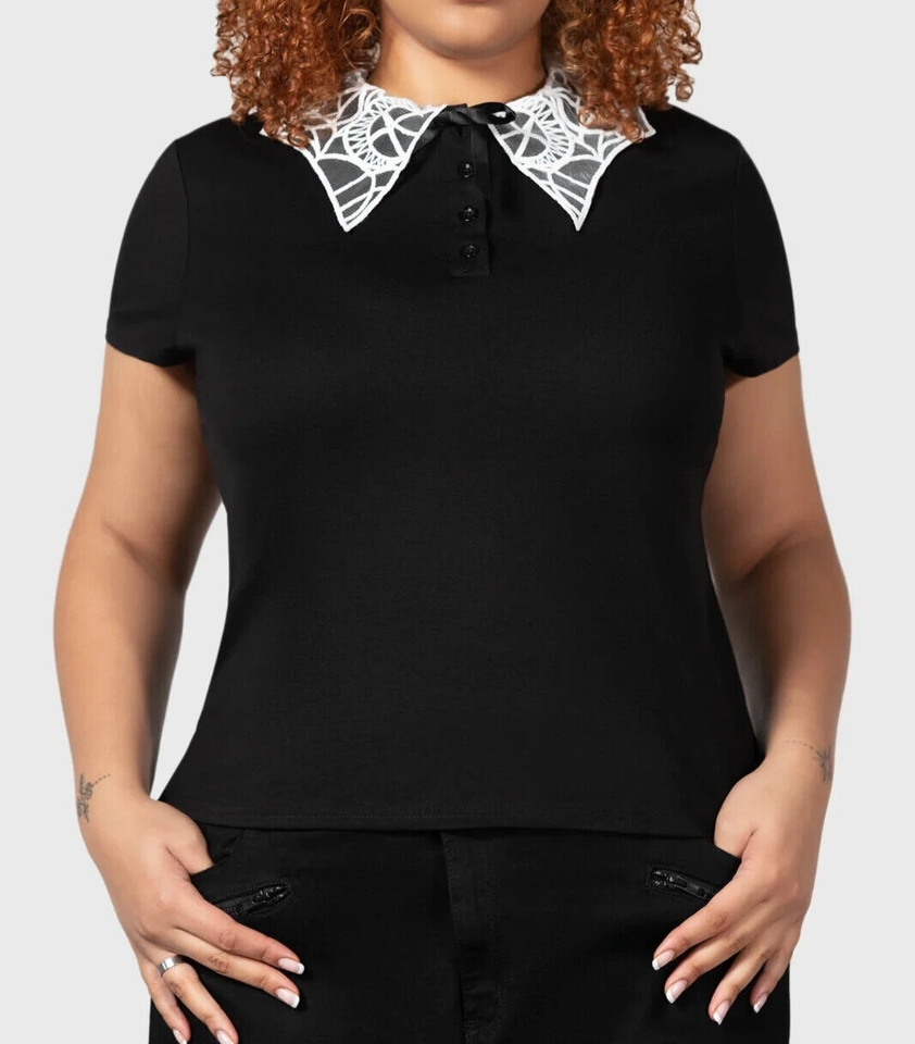 KILLSTAR Apprentice Top Spinnennetz Kragen Schleife Gothic Dunkel ...